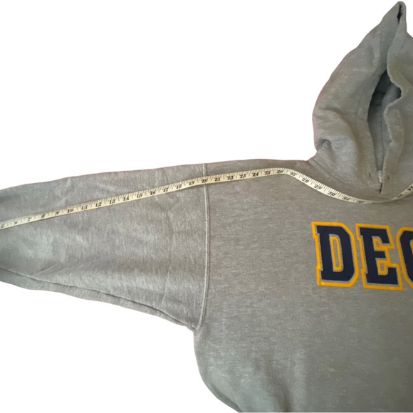 Gildan | Tops | Vintage Deca Hoodie Sweatshirt Xl Heather Grey Block ...